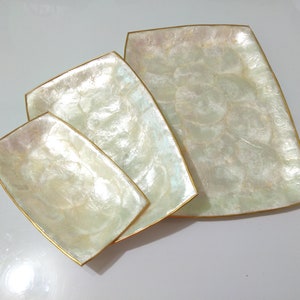 Capiz Shell Long Trays Set of 3 Made in Philippines, Windowpane Oysters ...