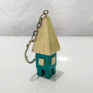 Bahay Kubo Wooden Keychain Holder Set of 2, Nipa Hut Figure Key Chain ...