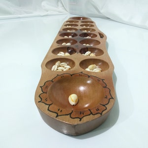 Premium Sungka Game Board With Shells, Sungkaan Wooden Board Made in ...