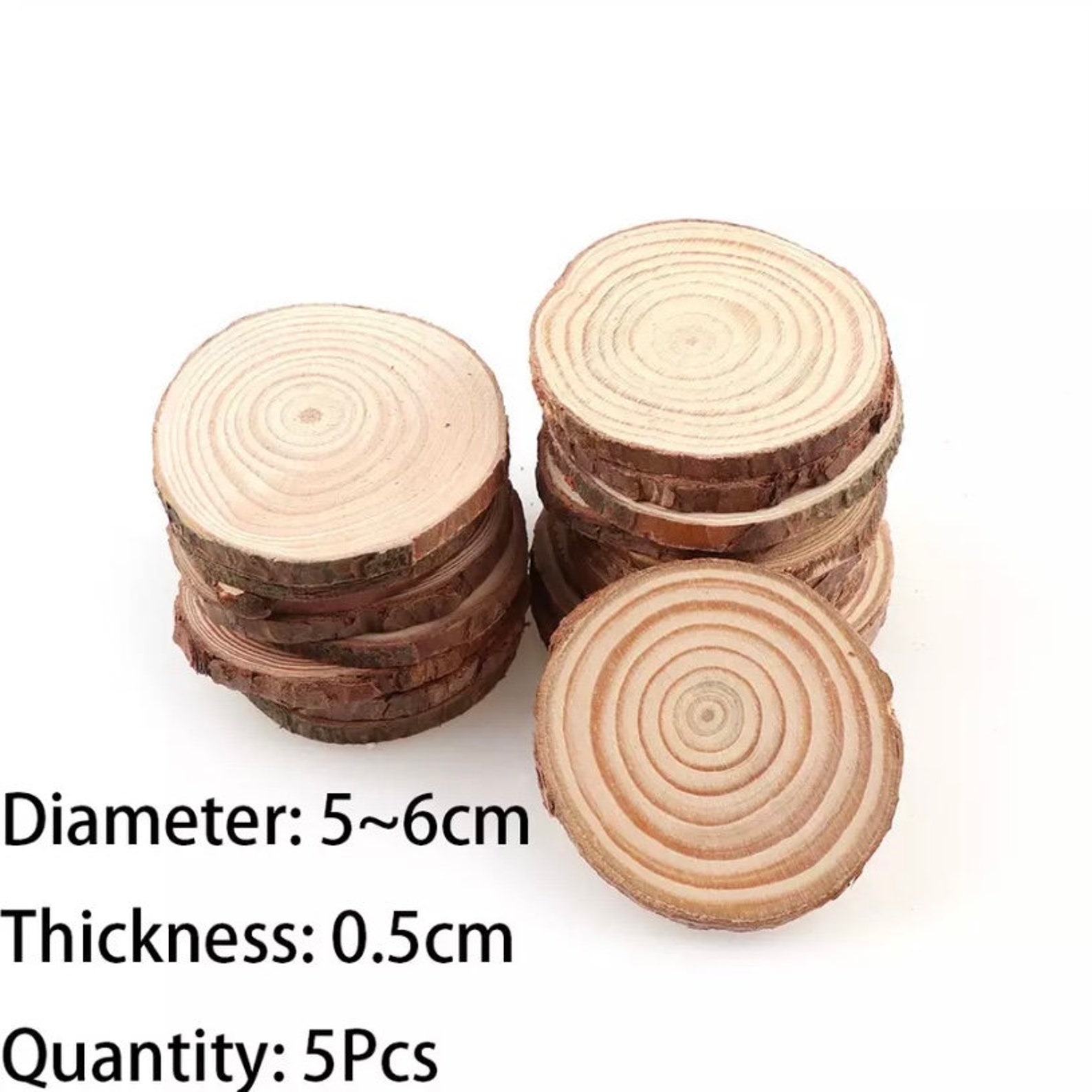 Natural Pine Wood Rounds - Unfinished Wood Slices With Bark - Log Discs ...