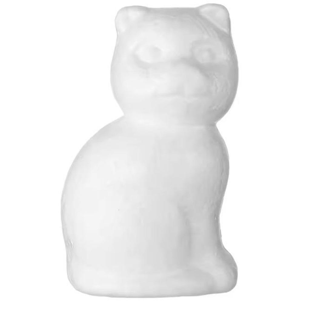 White Styrofoam Cat 11x7cm - Animal White Polystyrene Foam Shapes - DIY ...