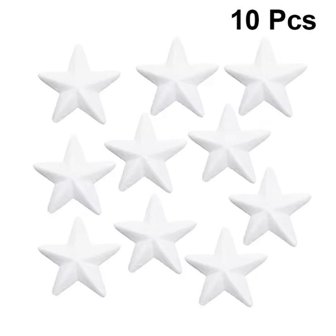 White Styrofoam Stars 8x8x2cm - 10 Pack - Polystyrene Foam Shapes - DIY ...