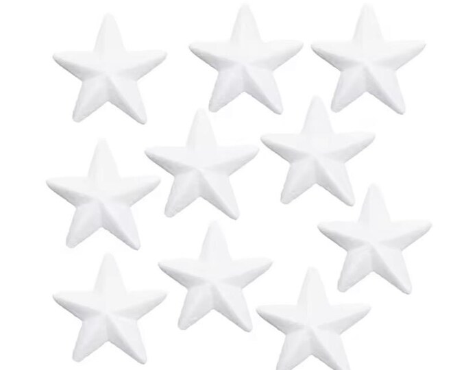 White Styrofoam Stars 8x8x2cm - 10 Pack - Polystyrene Foam Shapes - DIY ...