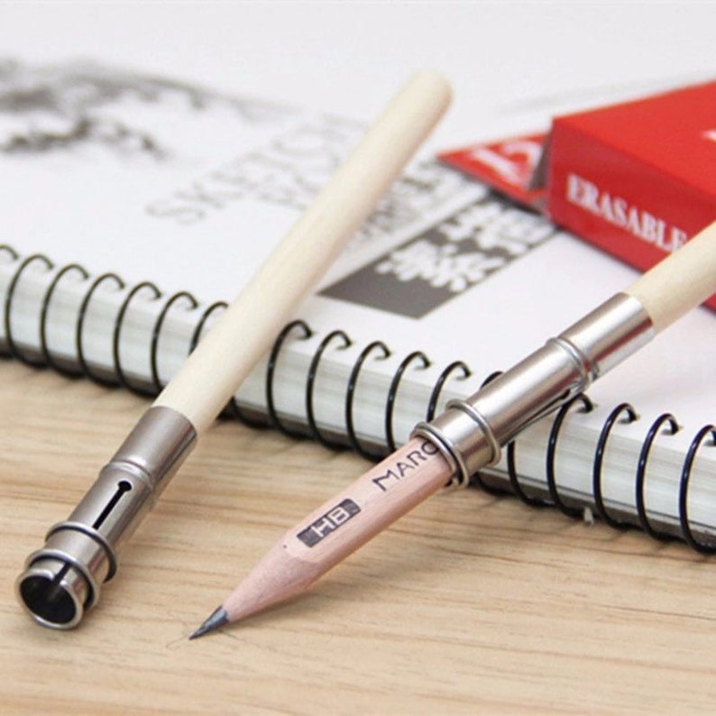 5 Pack Pencil Extenders - Adjustable Wood Lengthener - Pen Holder - Etsy