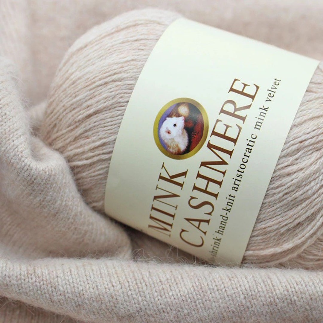 Mink Cashmere Yarn 50g, 338m - Hand Knitting, Crochet Yarn - Scarf ...