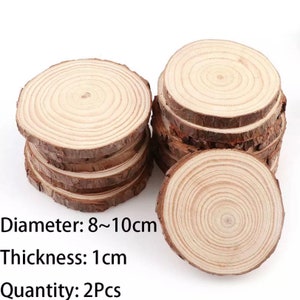 Natural Pine Wood Rounds - Unfinished Wood Slices With Bark - Log Discs ...