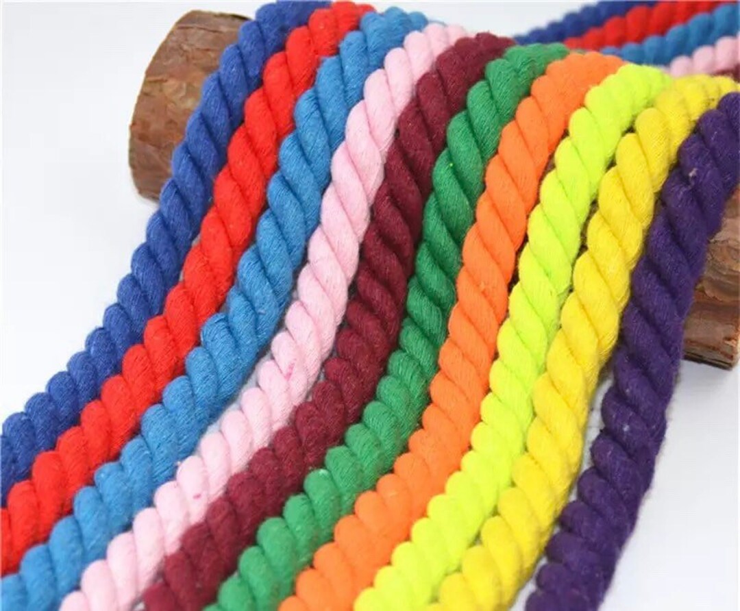 100% Natural Twisted Cotton Cord 12mm, 10m - 11yd Coloured Rope - Etsy