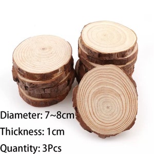 Natural Pine Wood Rounds - Unfinished Wood Slices With Bark - Log Discs ...