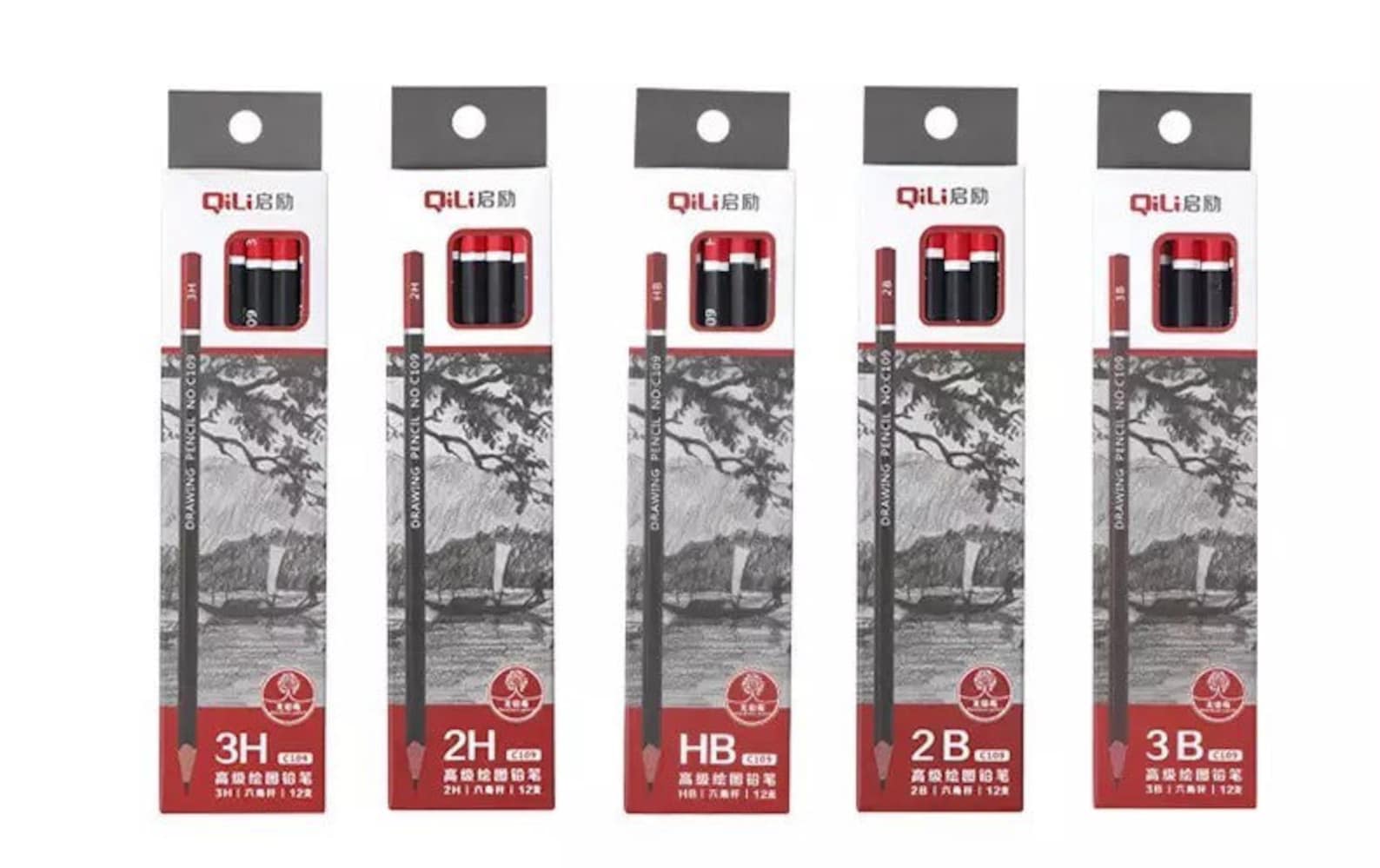 12 Pack Drawing Pencils 3H 2H HB 2B 3B 4B 5B 6B 8B 10B - Etsy