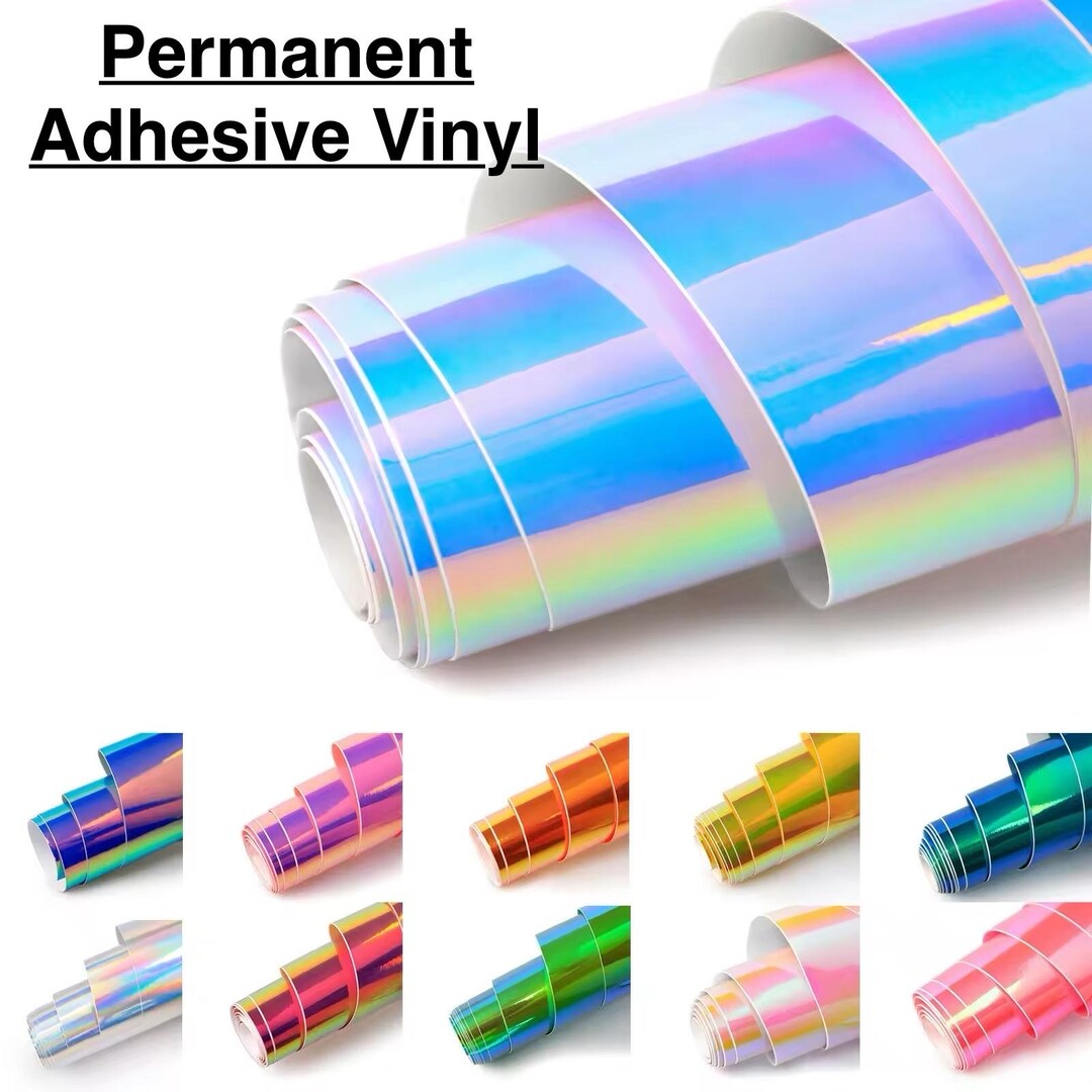 Holographic Vinyl Roll 12x10ft Adhesive Craft Film Permanent ...