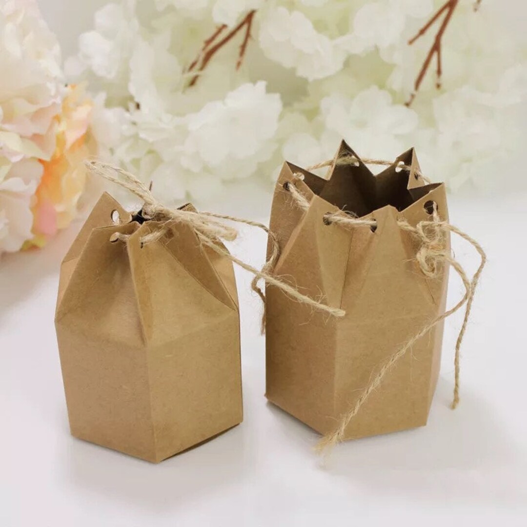 Kraft Gift Boxes - Candy Boxes With Rope - Jewellery Box - Wedding ...