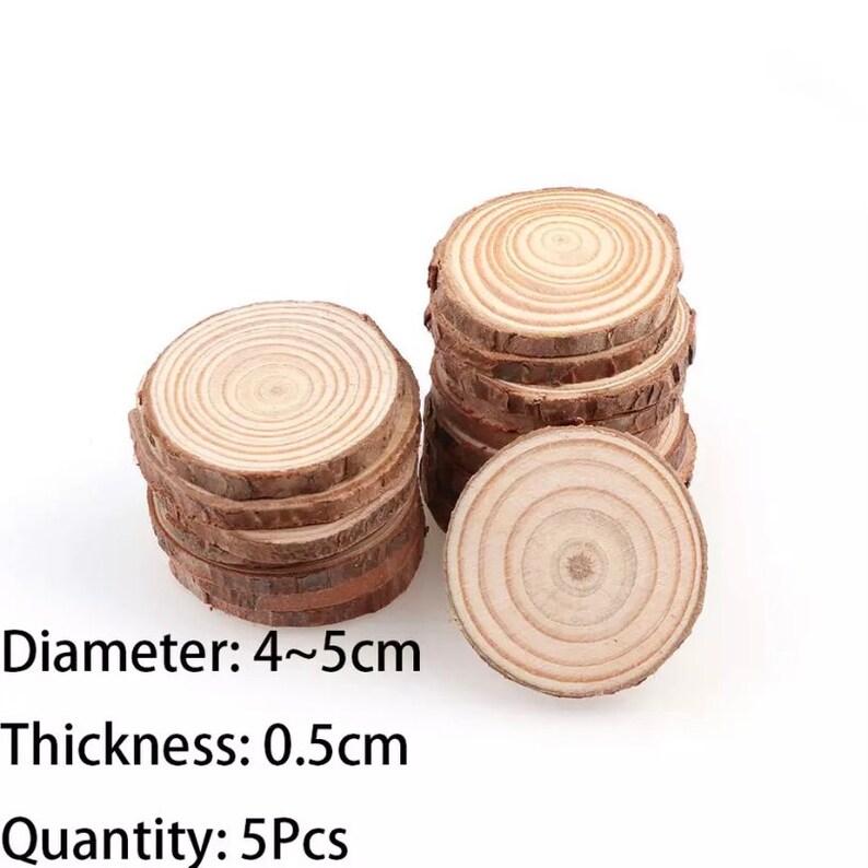 Natural Pine Wood Rounds - Unfinished Wood Slices With Bark - Log Discs ...