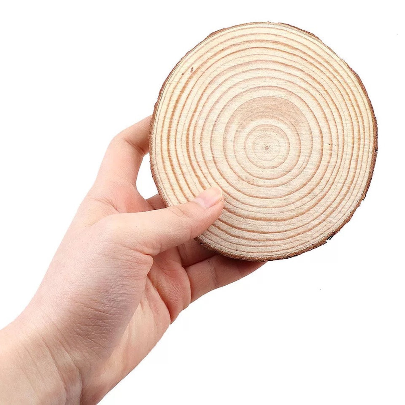 Natural Pine Wood Rounds Unfinished Wood Slices With Bark Log Discs ...