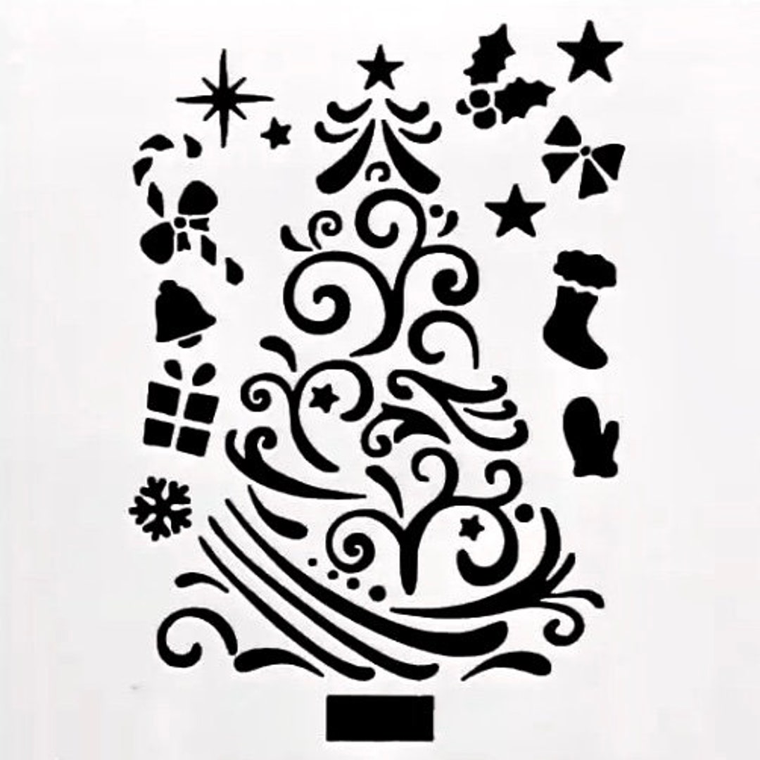 Christmas Tree Wall Stencil Reusable Plastic Stencil DIY Etsy christmas-tree-wall-stencil-reusable-plastic-stencil-diy-etsy