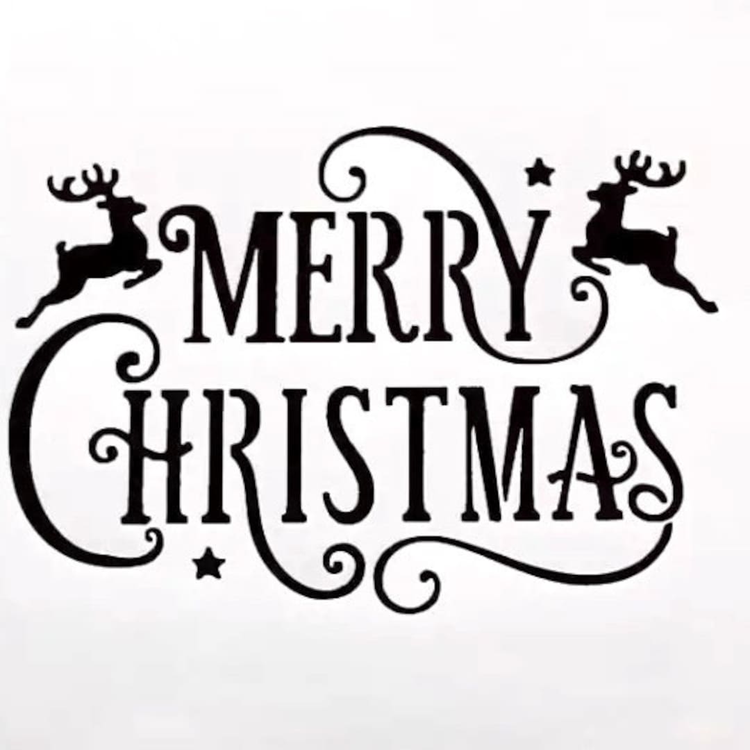 Merry Christmas Window Stencil Reusable Plastic Stencil DIY Home Decor ...