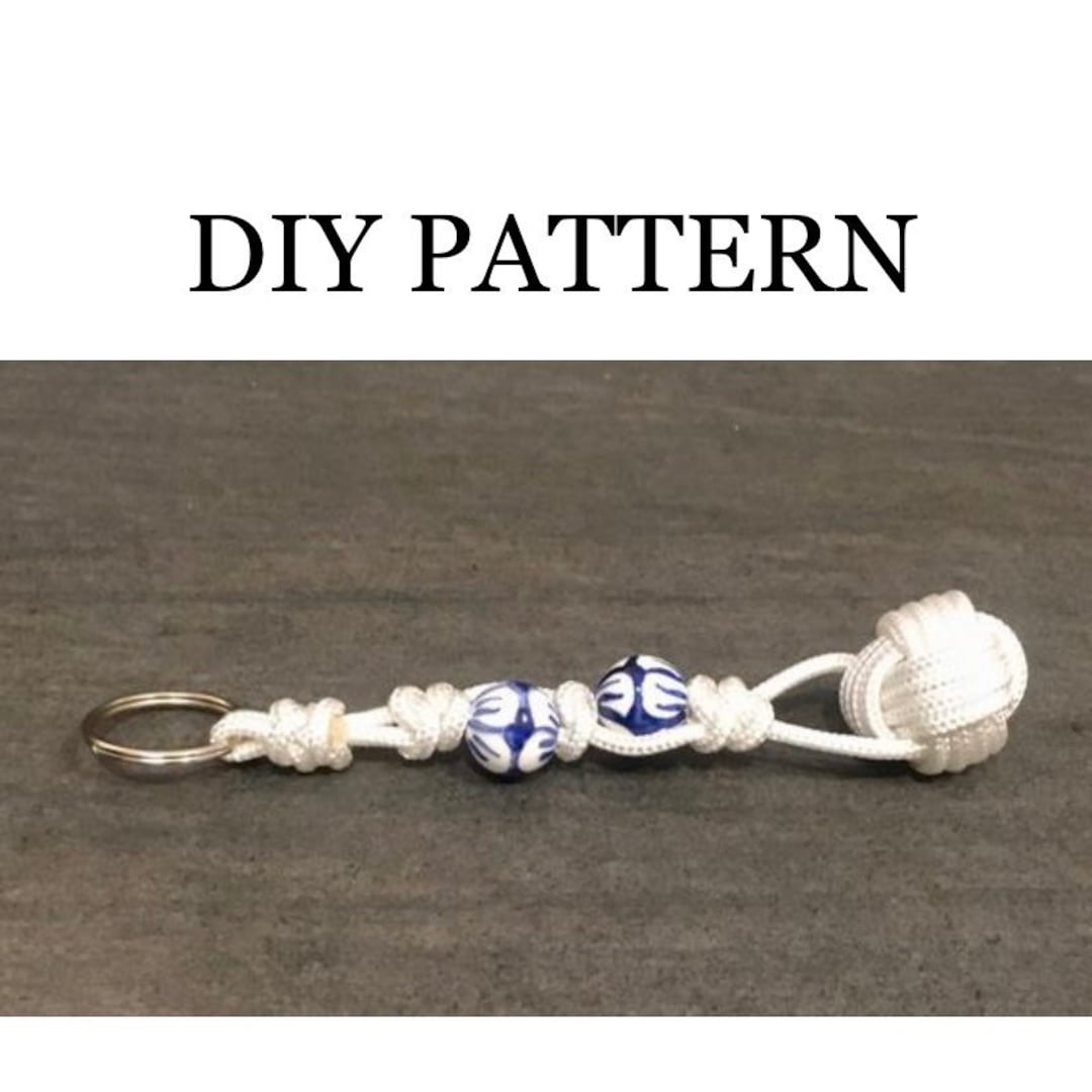 DIY Monkey Fist Key Ring Pattern - Nautical Themed Key Chain - Macrame ...