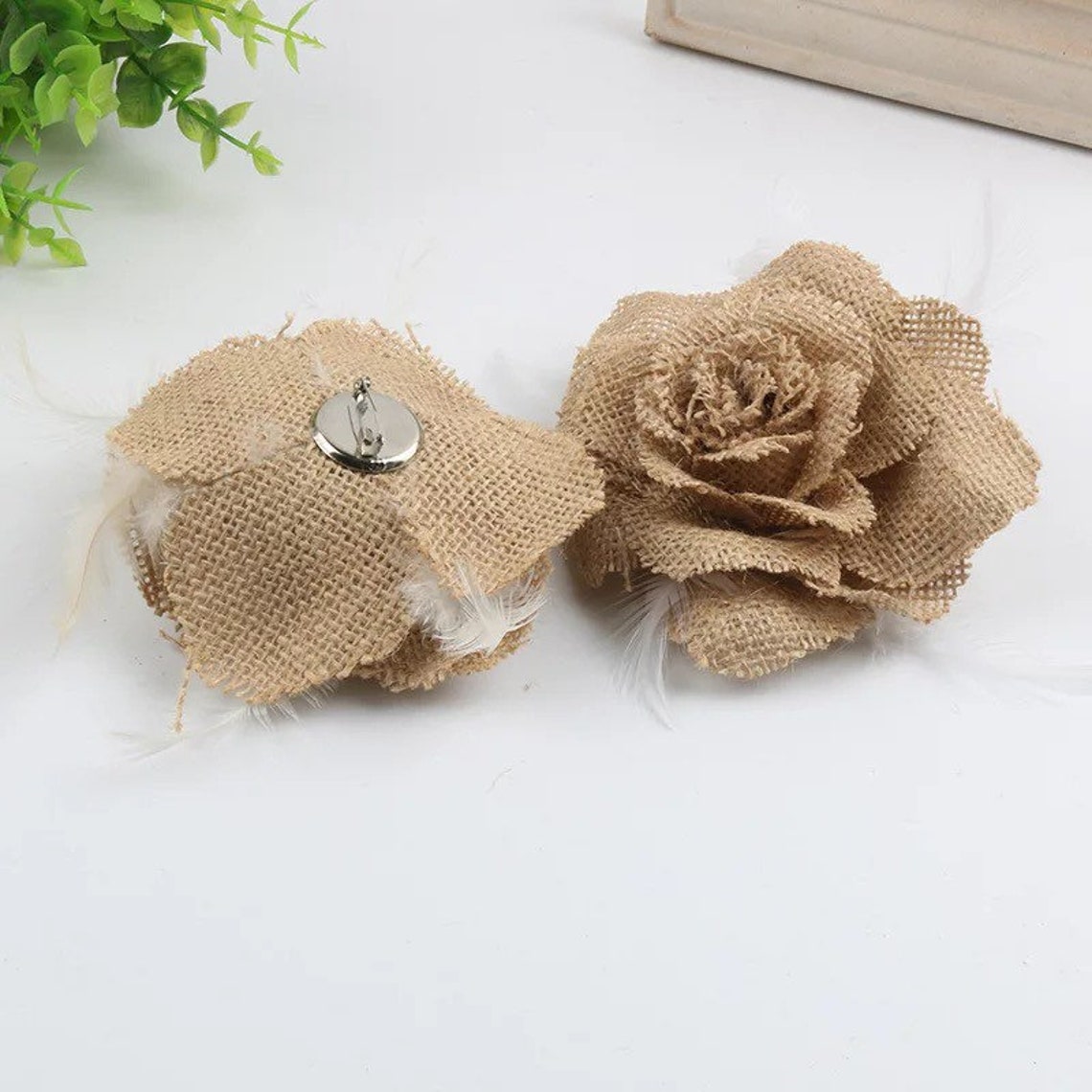 10 Pack Rustic Burlap Flowers DIY Christmas Decor Party - Etsy