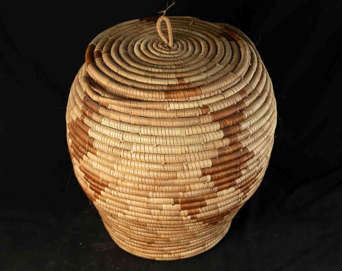 Large Handmade African Basket / 1970's African Art / Handwoven Basket ...