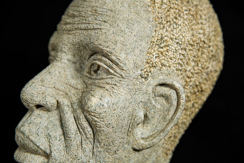 Hand-carved African Stone Bust / 1970's African Art / - Etsy