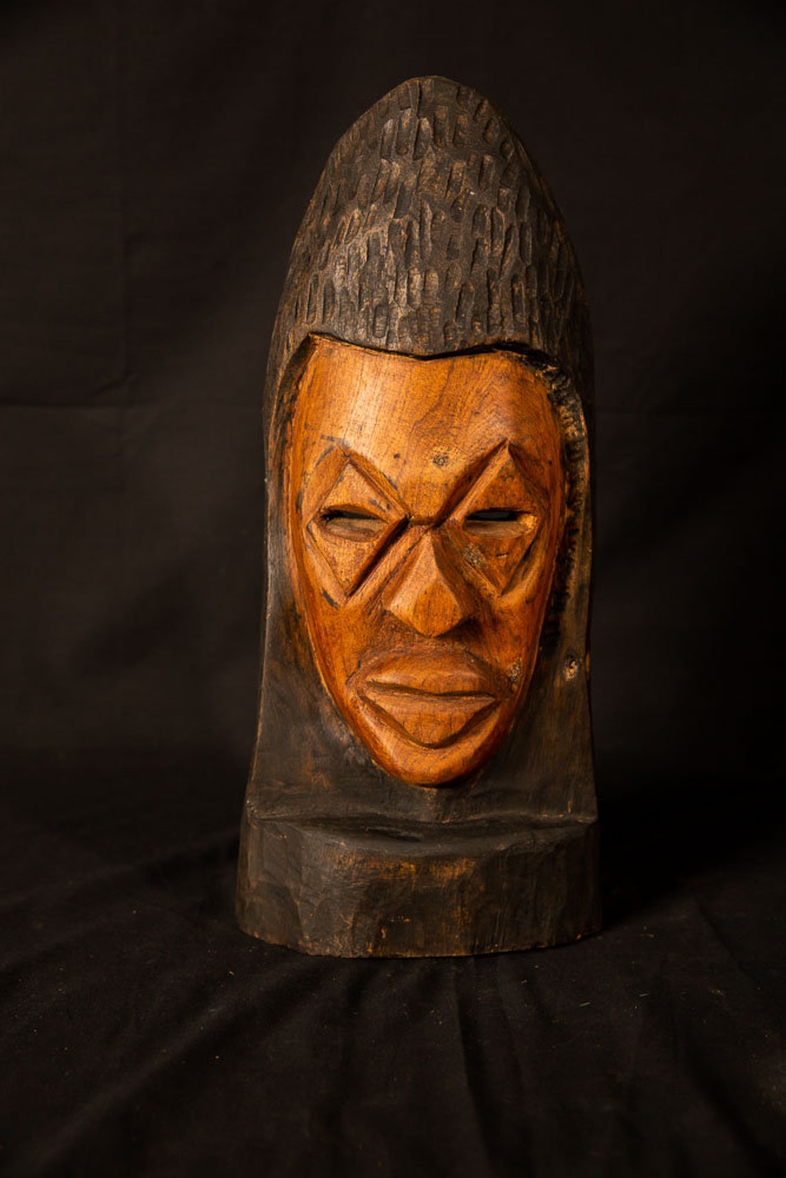 Hand-carved Face From Solid Wood / 1970's / 15 Wood | Etsy