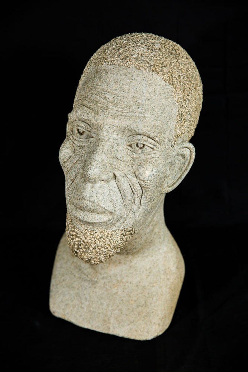 Hand-carved African Stone Bust / 1970's African Art / - Etsy