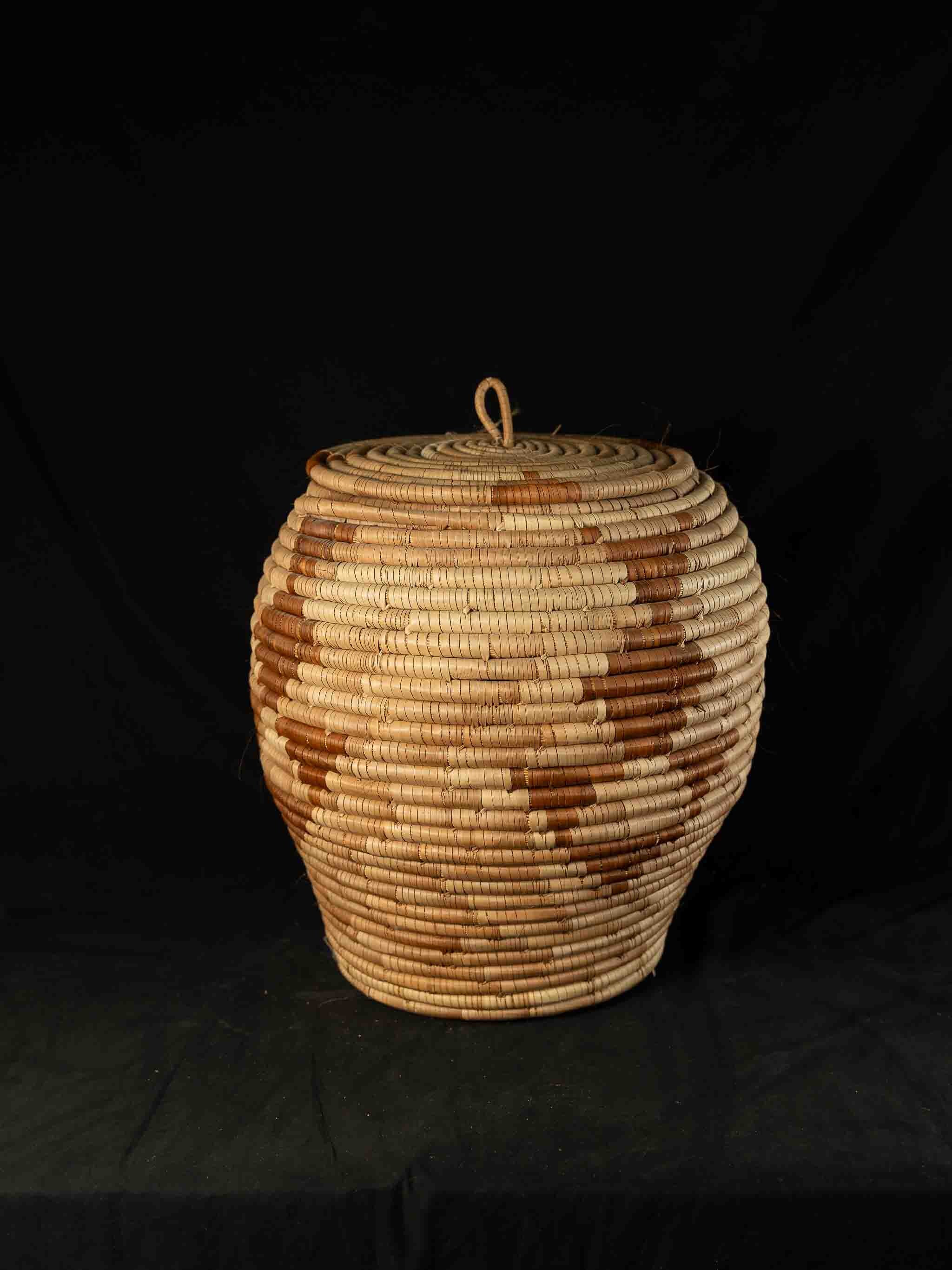 Large Handmade African Basket / 1970's African Art / Handwoven Basket ...