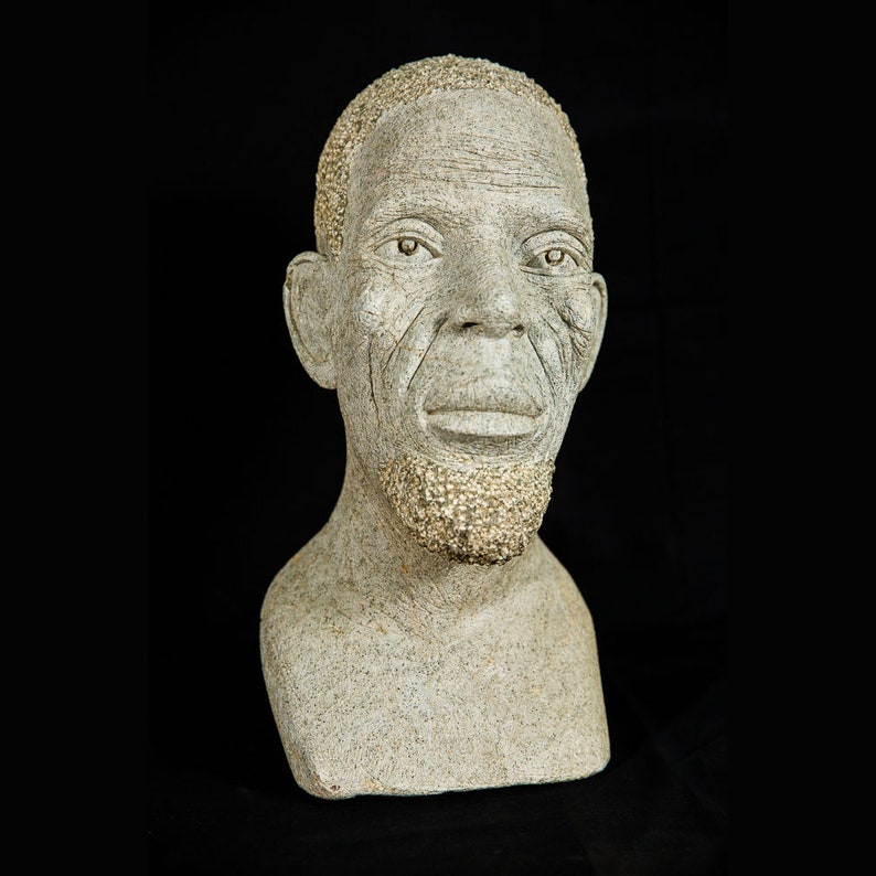 Hand-carved African Stone Bust / 1970's African Art / - Etsy