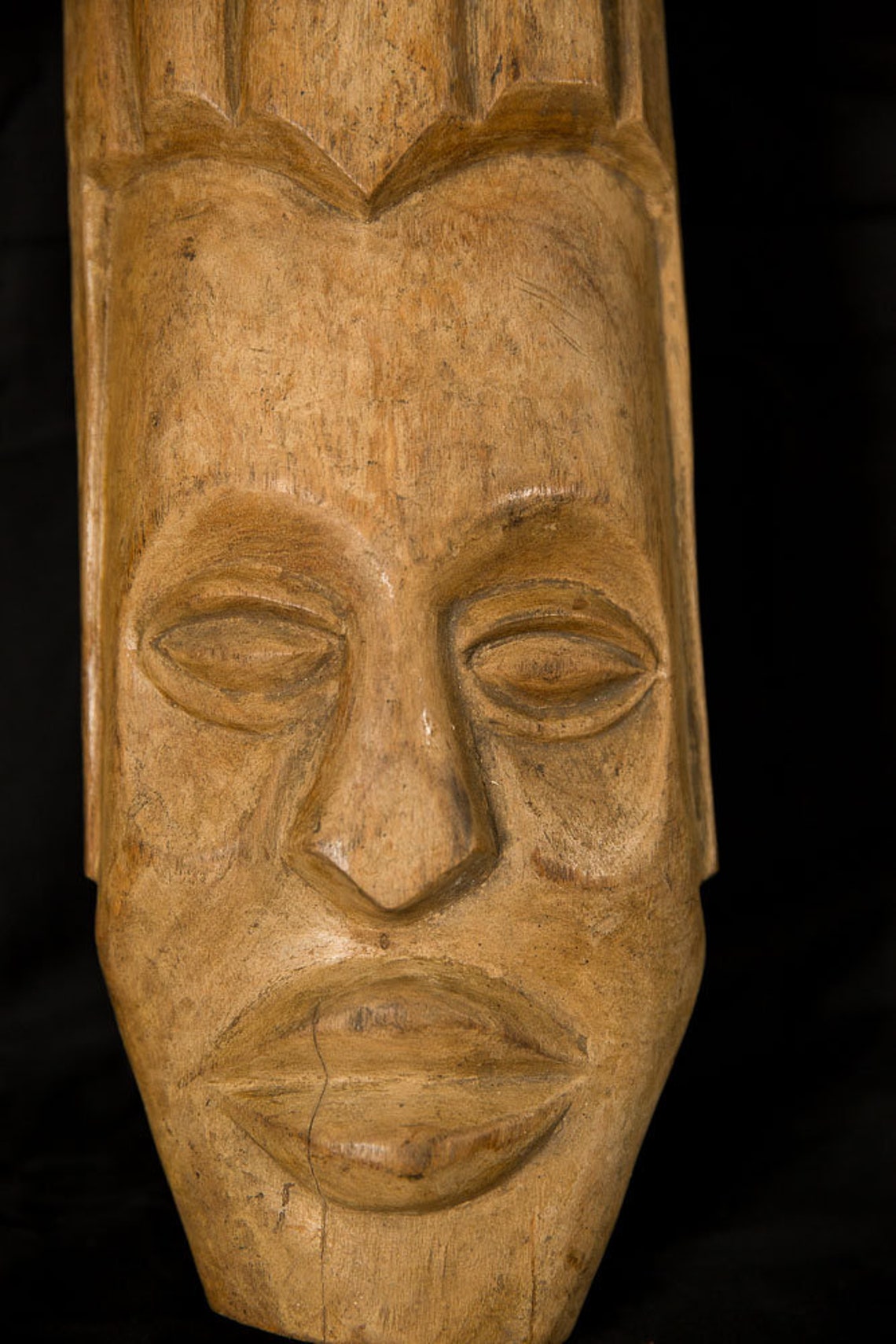 Hand-carved Face on Wood Log / 1900's / 22 Wood - Etsy