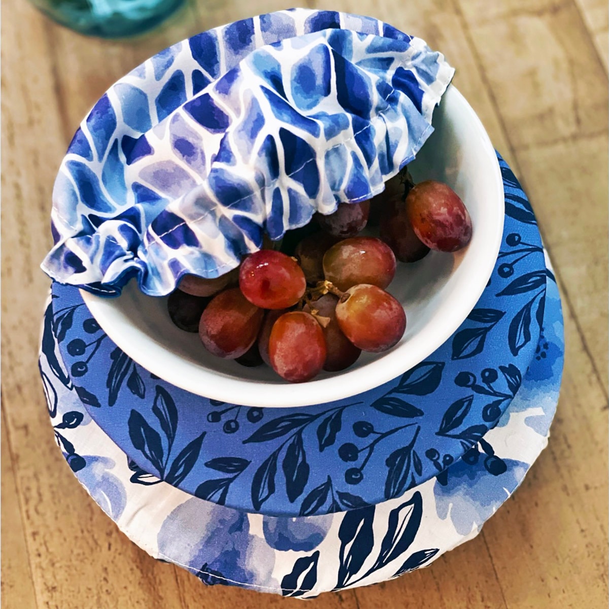 Blue Floral Reusable Washable Cotton Food Baking Bread Fruit - Etsy