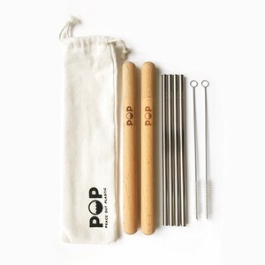 Stainless Steel Metal Drinking Straw Gift Set With Wooden Case ...