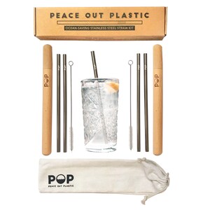Stainless Steel Metal Drinking Straw Gift Set With Wooden Case ...