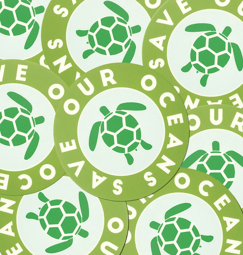 Save Our Oceans Sticker | Sea Turtles 3x3" Matte | Great for Water ...