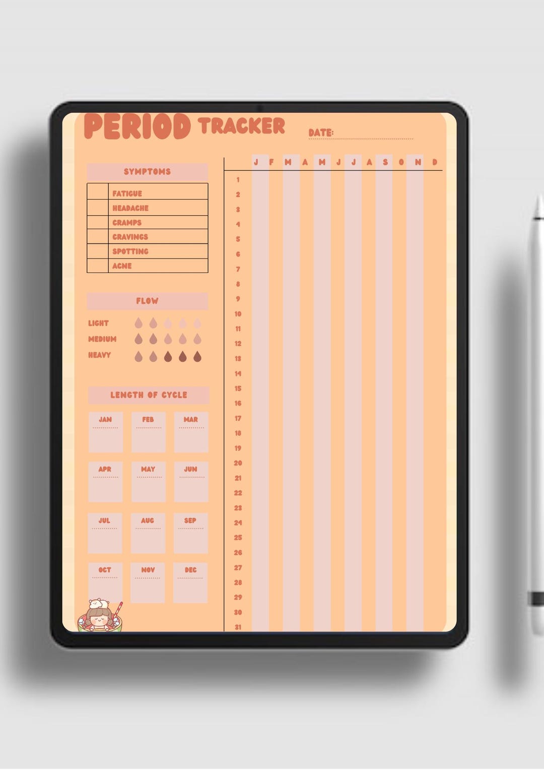 Period Tracker Printable | Digital Period Tracker - Etsy