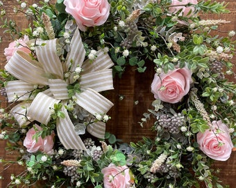 Pink Spring Wreath - Etsy
