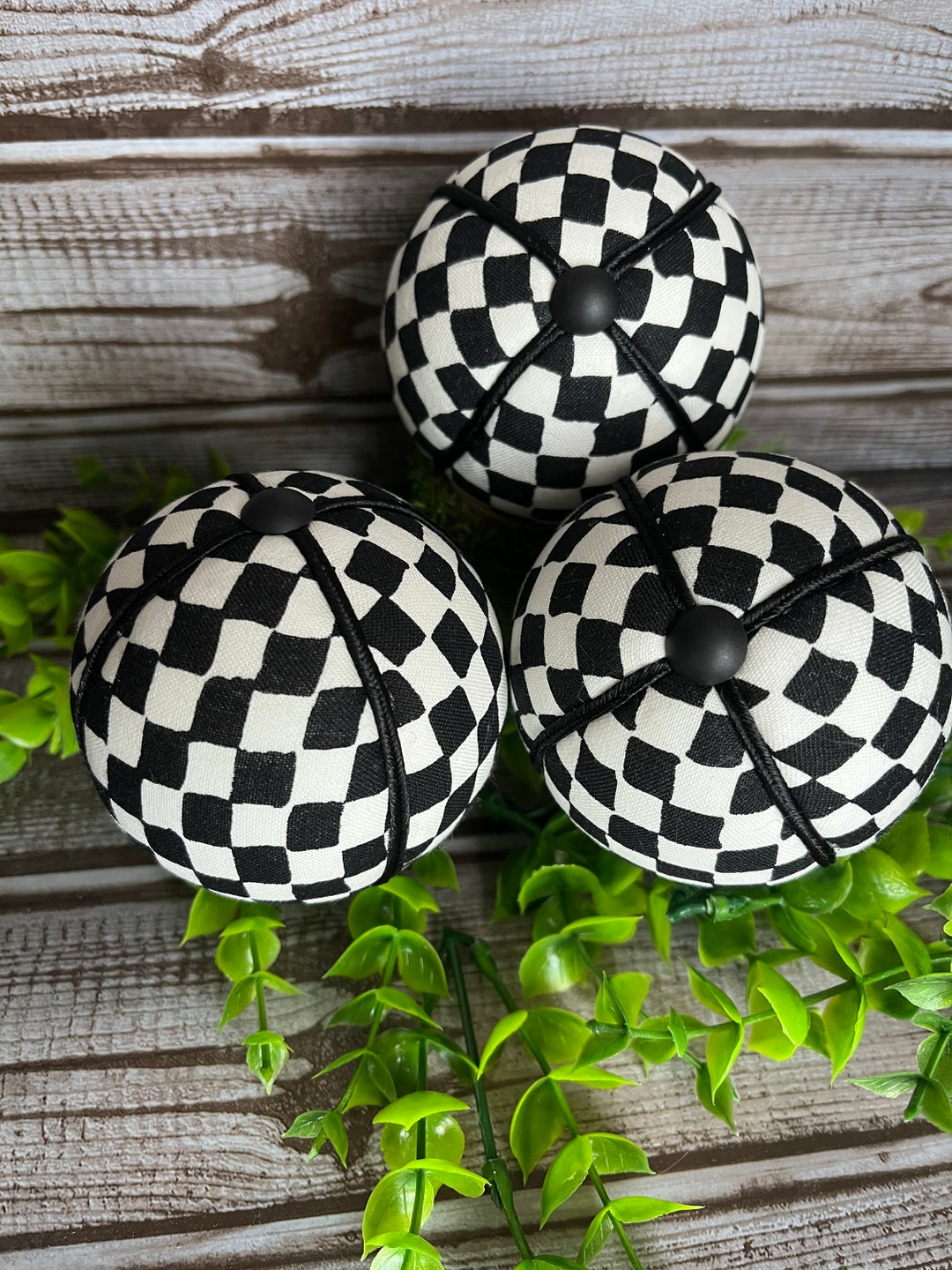 Black and White Checkered Board Ornaments, Wreath Attachments, Wreath ...