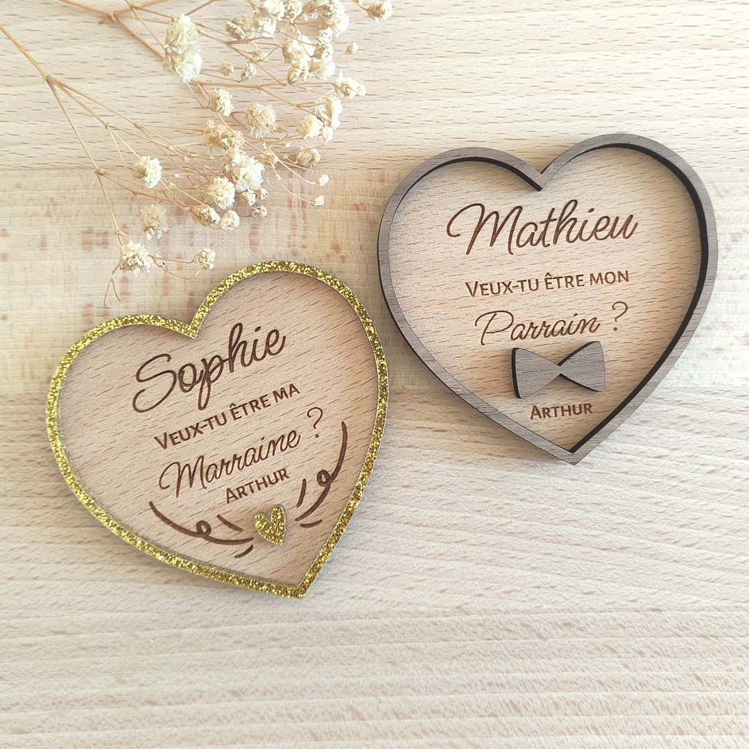 Personalized Wooden Godmother Magnet Godfather Godmother Request ...