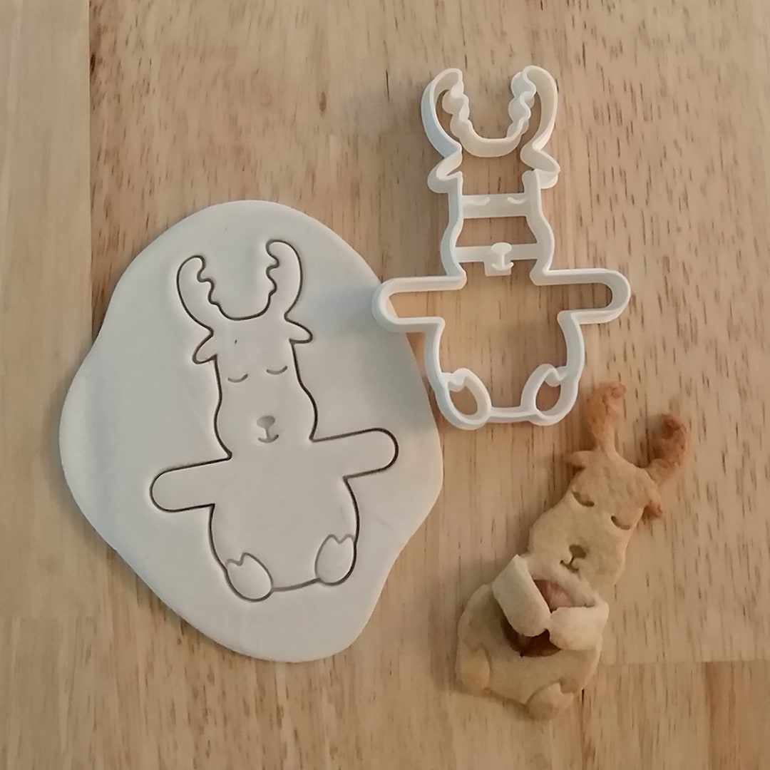 Reindeer, Elk, Hazelnut, Walnut Cookie Cutter biscuit Stamp, Shortbread ...