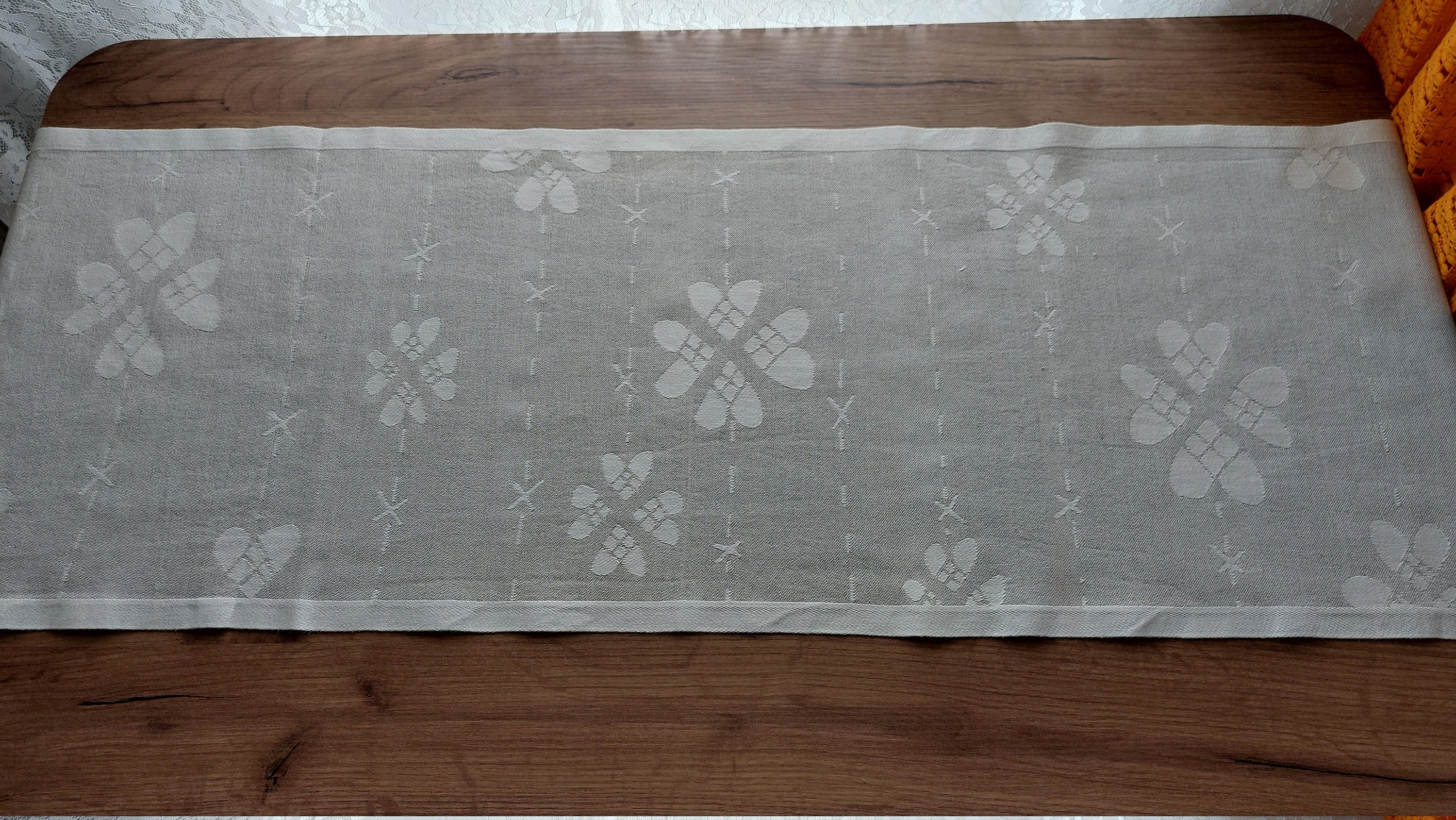 Vintage Ekelund Woven Linen Table Runner, Table Topper, Table Dressing ...