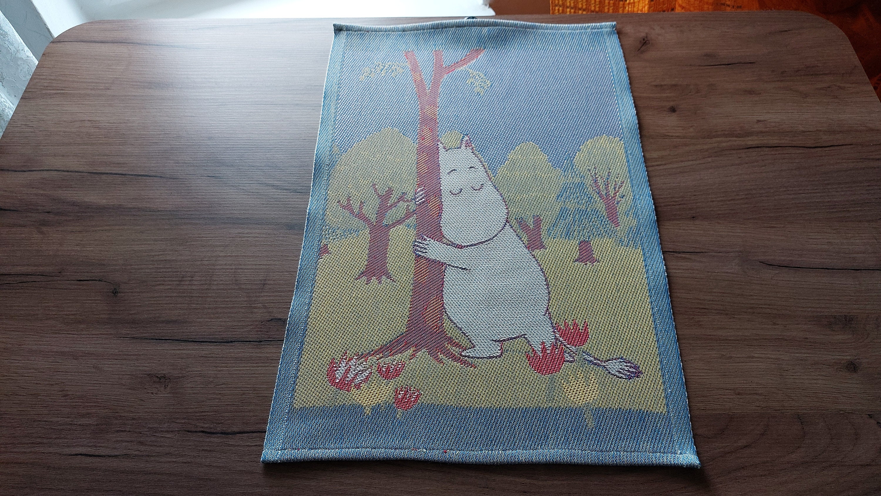Vintage Ekelund Moomin Woven Cotton Linen Tea Towel , Collectible Tea ...