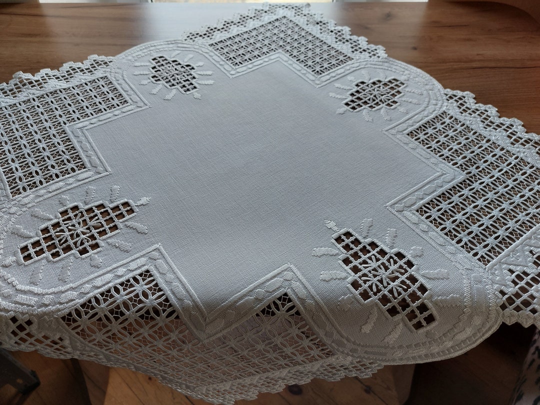 Hand Embroidered Scandinavian Vintage Hardanger Tablecloth, Square ...