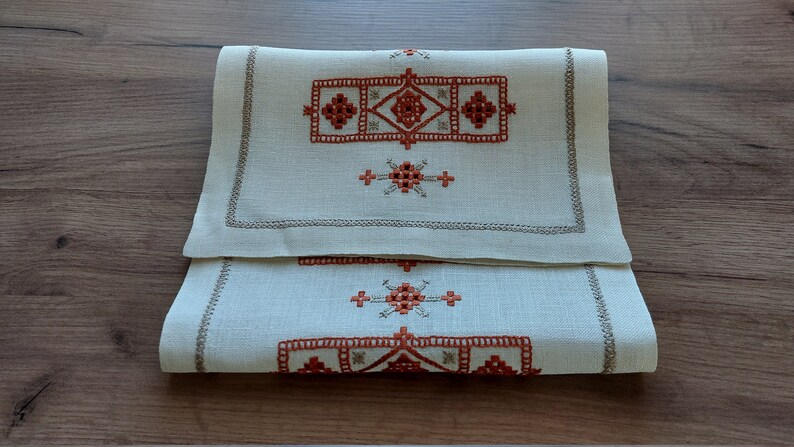 Hardanger Embroidered Vintage Norway Linen Table Topper - Etsy