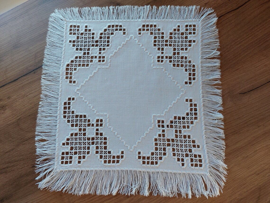 Vintage Norway Hardanger Embroidery Cotton Table Mat Retro - Etsy