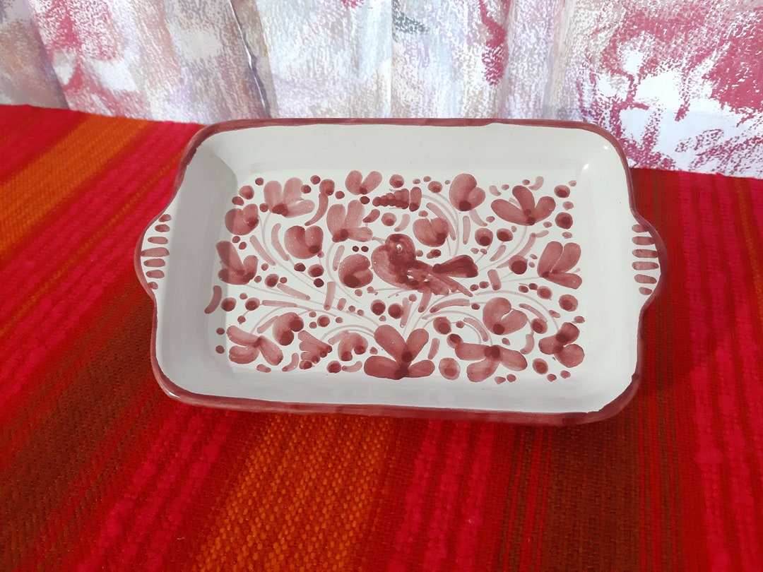 Vintage Italy Labor - DERUTA Ceramic Pink Hand Painted Dish Tray, Hand ...
