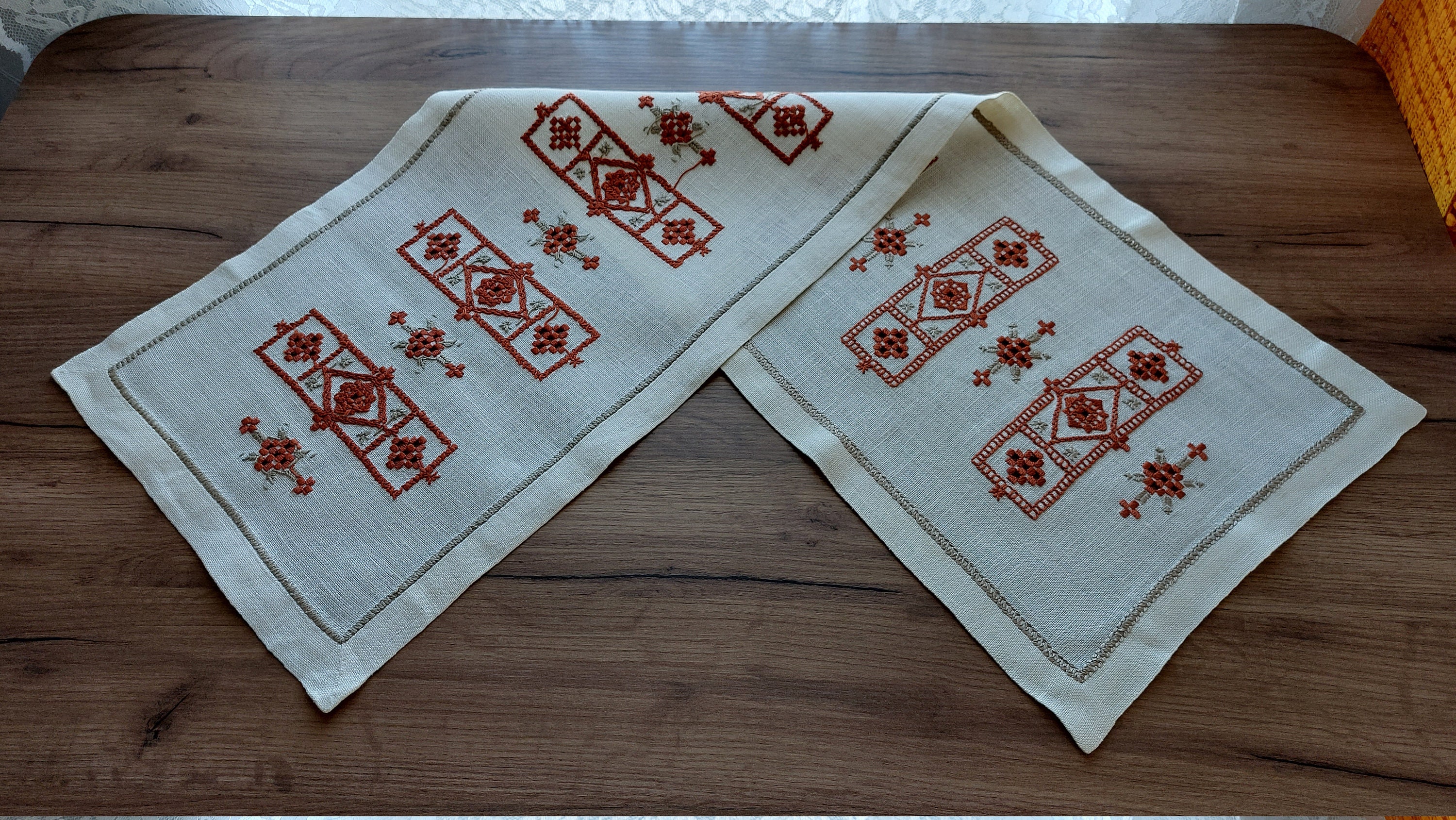 Hardanger Embroidered Vintage Norway Linen Table Topper - Etsy