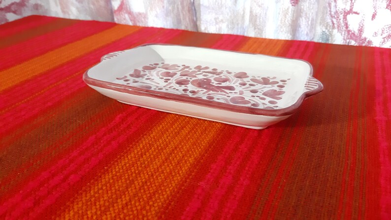 Vintage Italy Labor DERUTA Ceramic Pink Hand Painted Dish Tray, Hand ...