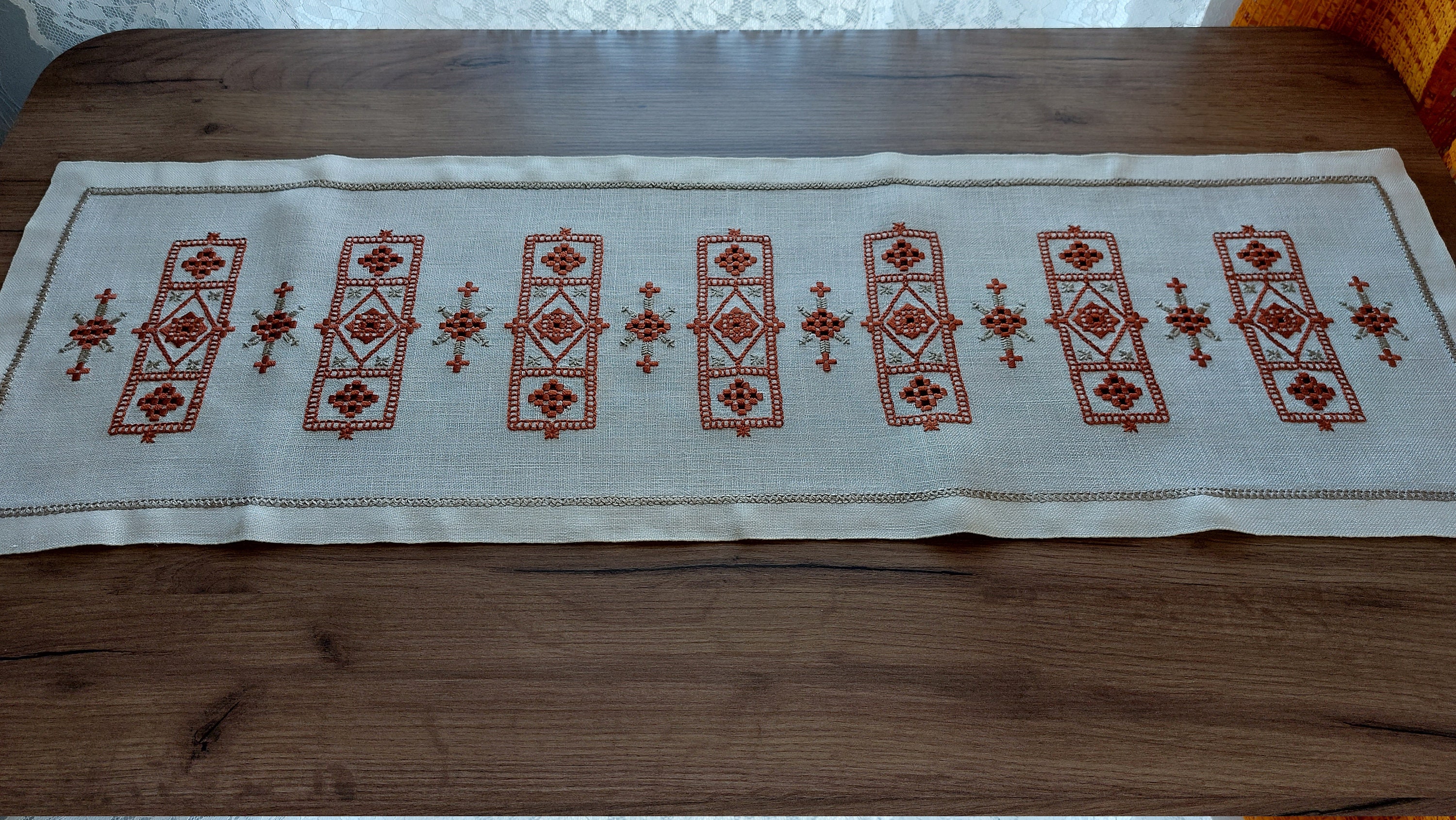 Hardanger Embroidered Vintage Norway Linen Table Topper - Etsy