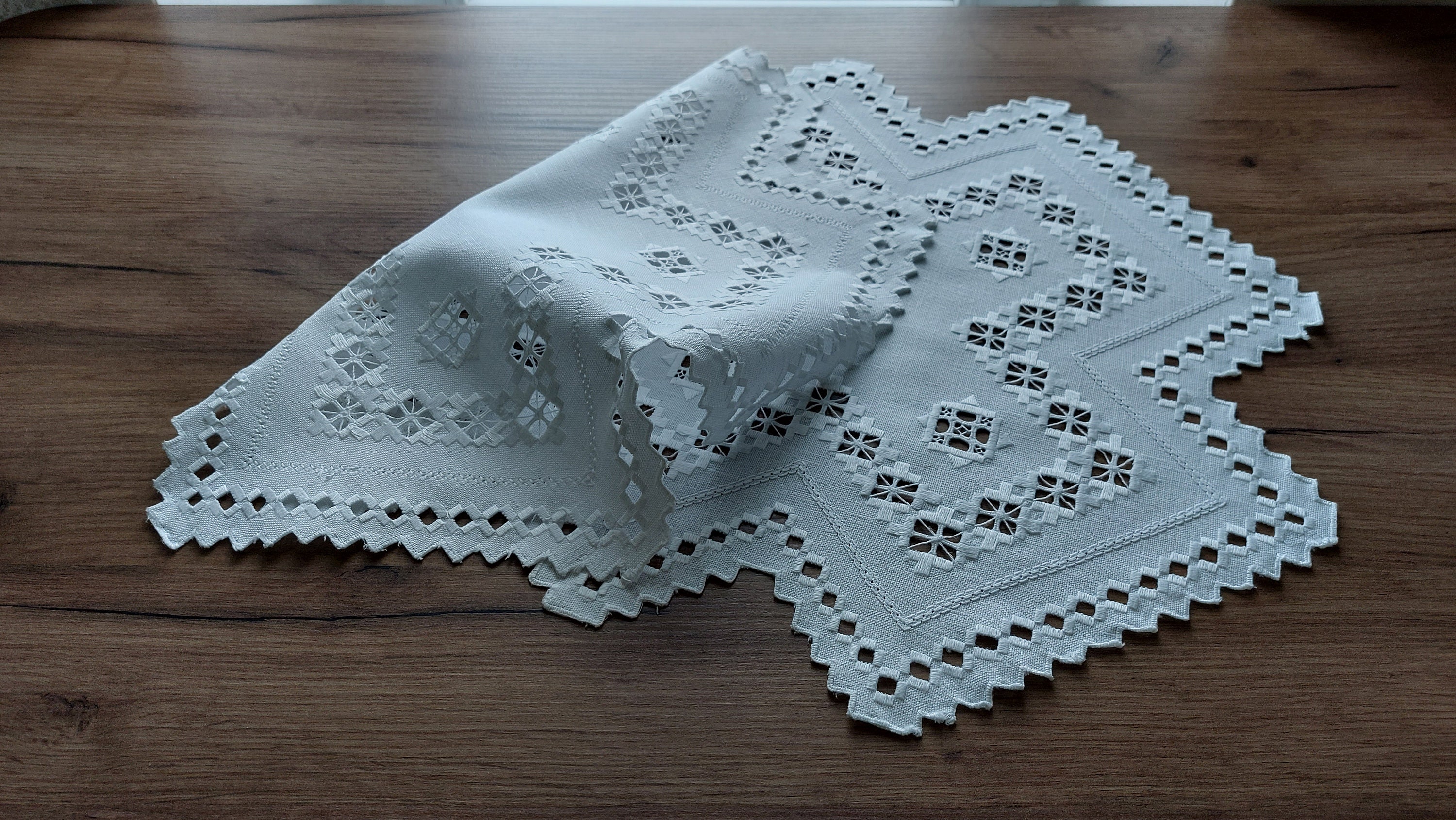Hardanger Embroidered Vintage Norway Table Mat , Classic Design, Retro ...