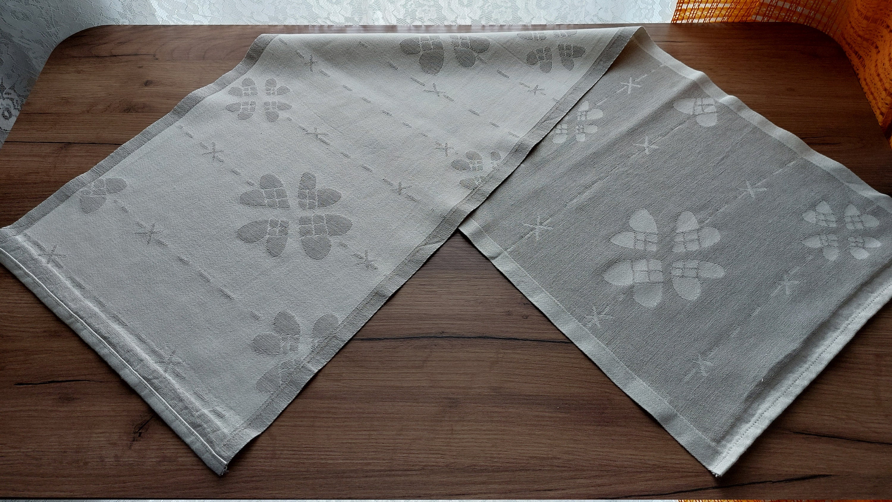 Vintage Ekelund Woven Linen Table Runner, Table Topper, Table Dressing ...