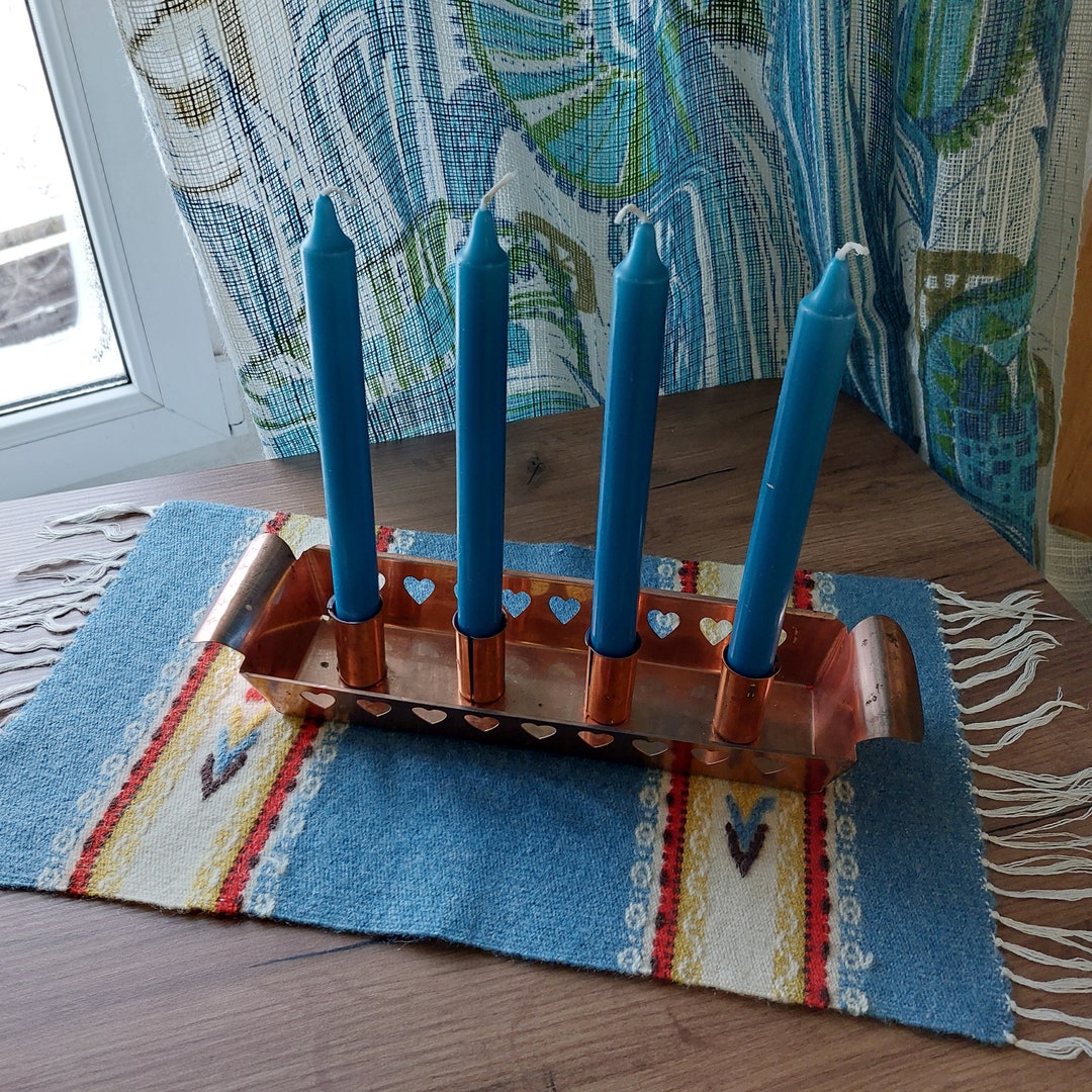 Rustic Swedish Metal Advent Candle Holder, Christmas Candlestick Holder ...