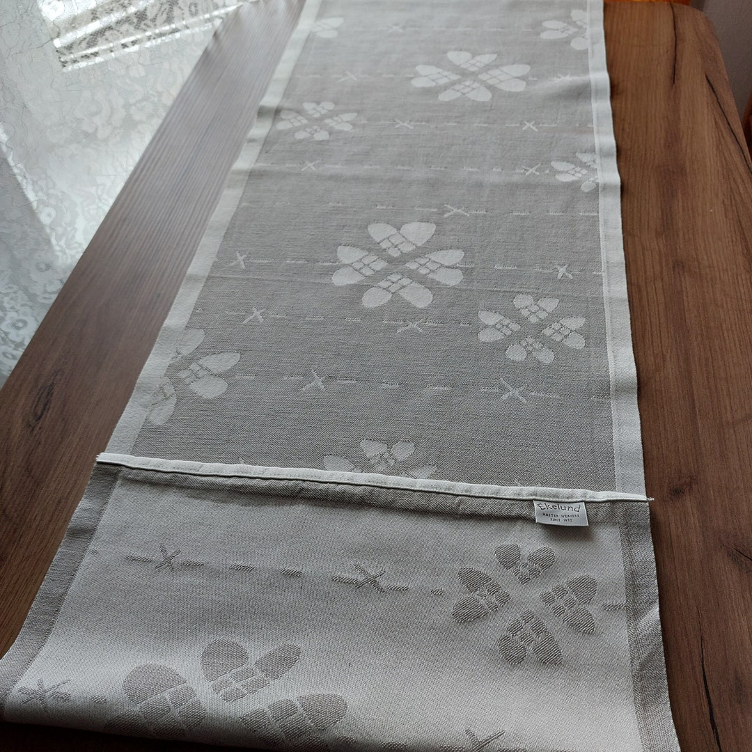 Vintage Ekelund Woven Linen Table Runner, Table Topper, Table Dressing ...